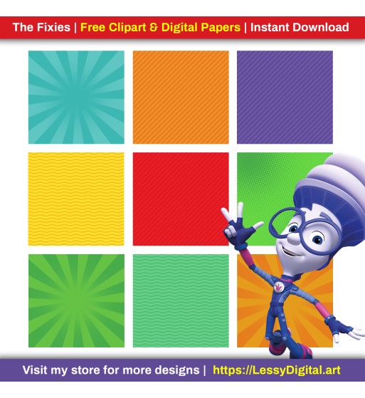The Fixies clipart and digital papers| 300 DPI | High quality files