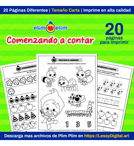 Actividades para preescolar de Plim Plim | Números
