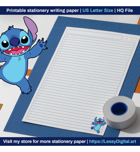 Stitch printable stationery writing paper