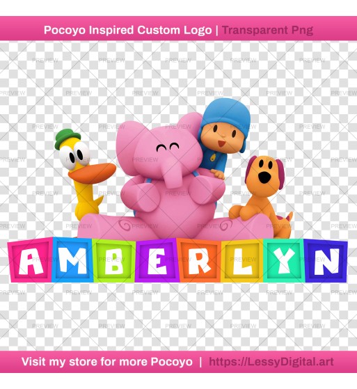 Pocoyo | Custom logo | Logo personalizado | Rosa